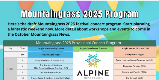 Draft Concert Program 2025 | Mountaingrass